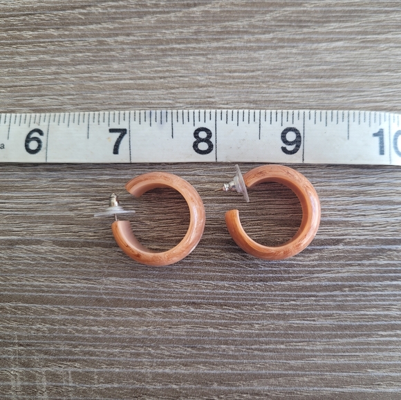 Vintage | Jewelry | Large Plastic Hoop Earrings Peach Orange Pearly ...